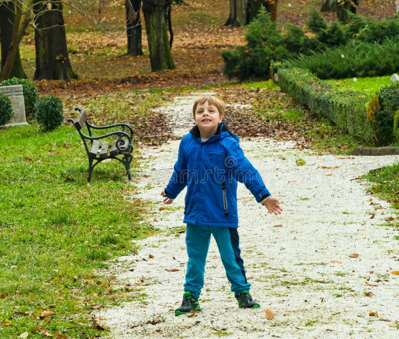 Boy throwing pebbles stock image. Image of game, adorable - 81325013