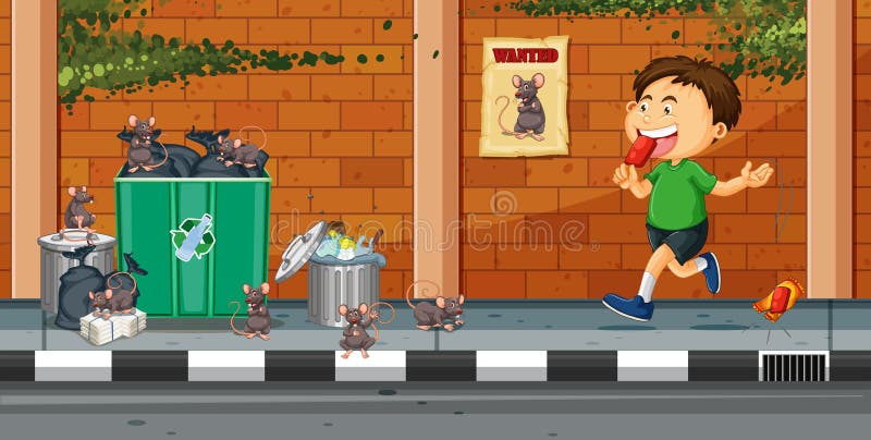 Boy Throwing Trash on the Street Stock Vector - Illustration of graphic ...