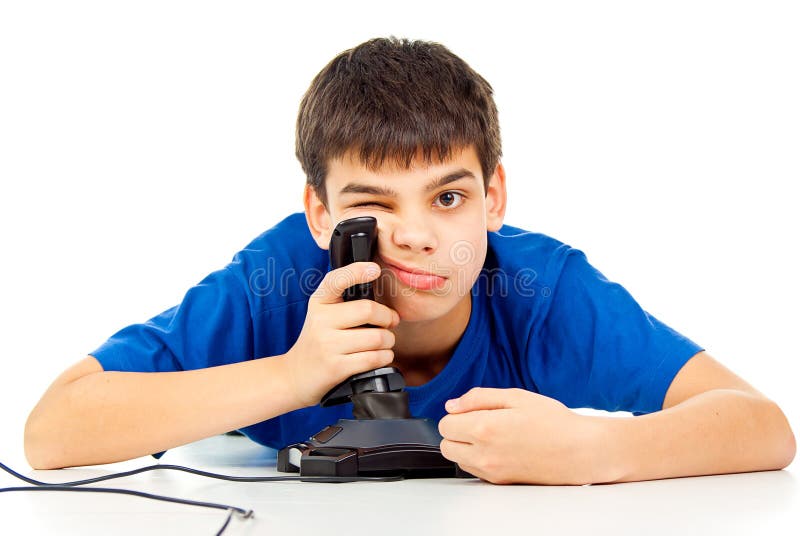 Boy Tired To Play Video Game Joystick Stock Photos - Free & Royalty ...
