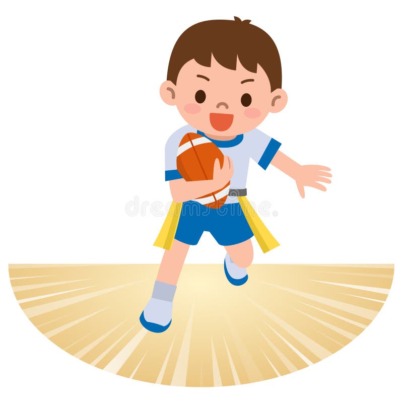 Boy to a tag rugby stock vector. Illustration of asian - 71865229