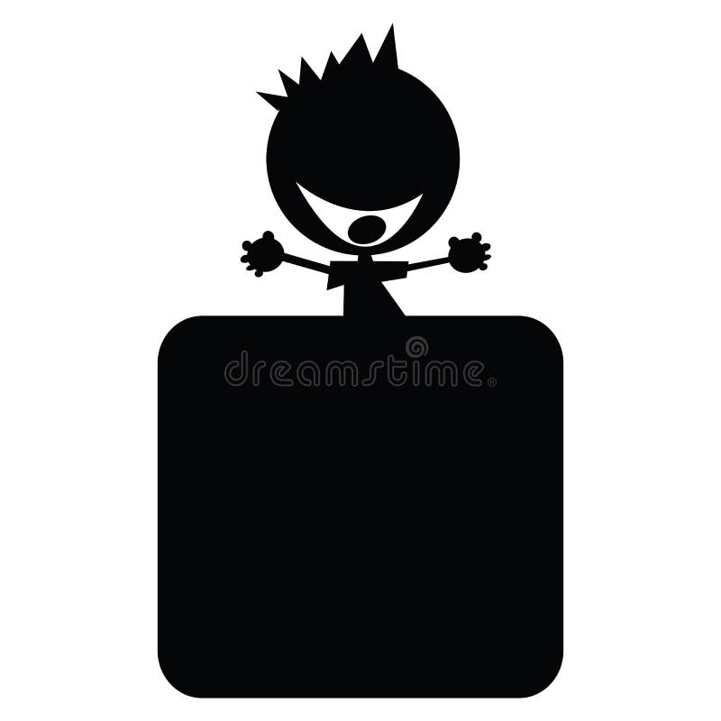 Boy on top of a banner stock illustration. Illustration of blank - 88239036