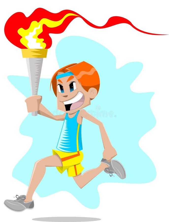 Athlete Holding Torch Stock Illustrations – 140 Athlete Holding Torch ...