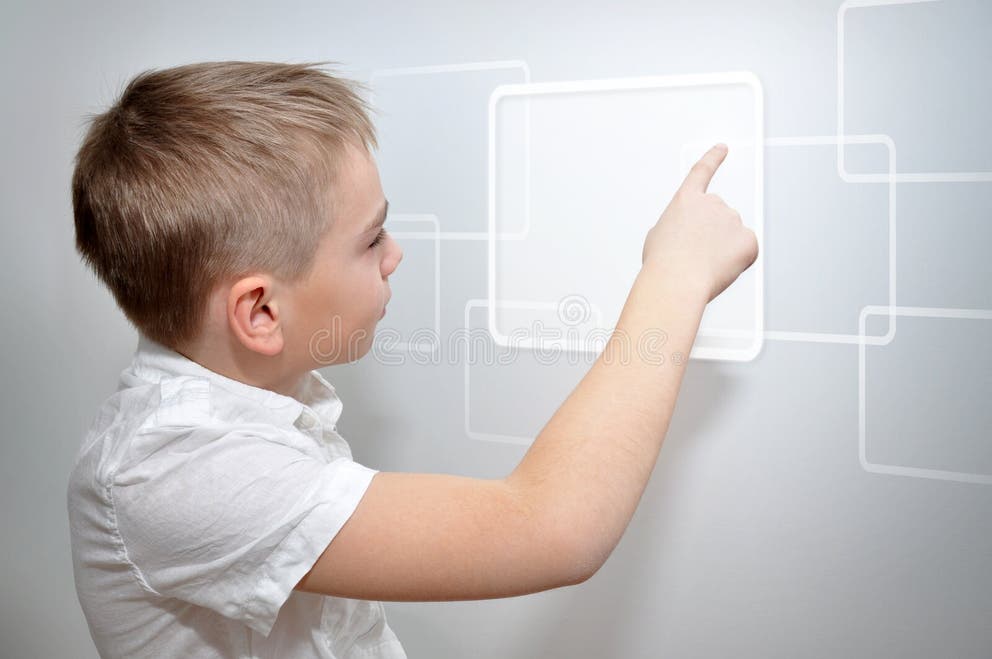 Boy touching frame stock image. Image of back, teenager - 23998829