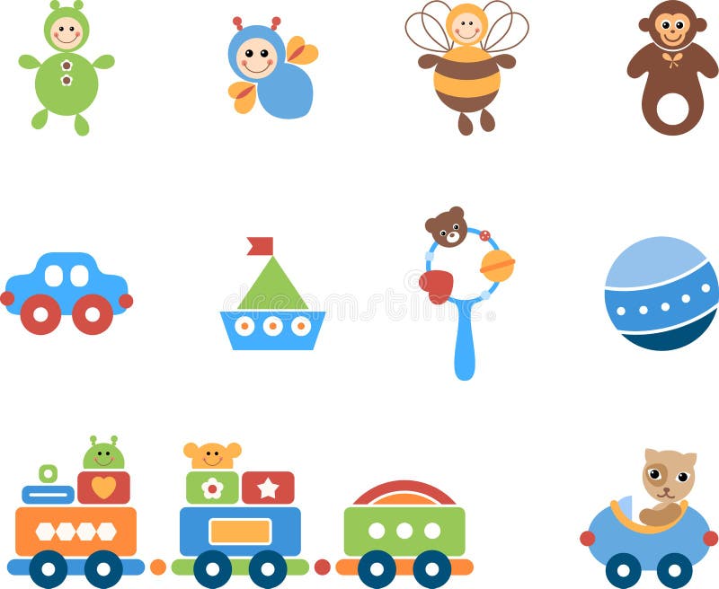 Boy Toys Set stock vector. Illustration of cute, element - 75089101