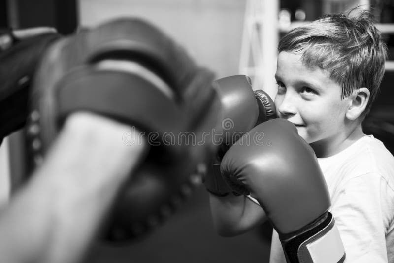Boy Training Boxing Exercise Movement Concept Stock Photo - Image of ...