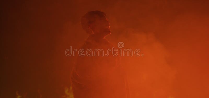 Boy Trapped in Fire Crying for Help Stock Photo - Image of trapped ...