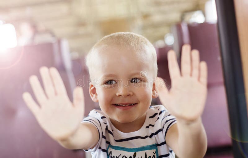 Boy travelling in train stock image. Image of holiday - 54272055