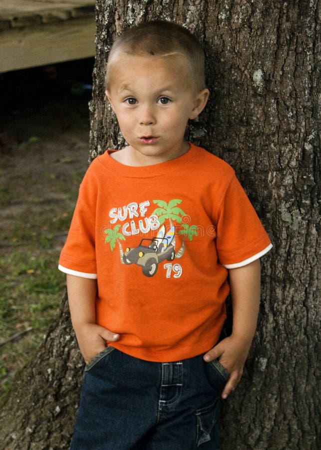 Boy By Tree Picture. Image: 5160587