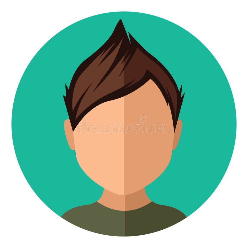 Boy with Trendy Short Hairstyle. Vector Illustration Decorative Design ...