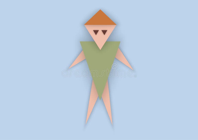 Boy of Triangles in Abstract Paper Cut Style Stock Vector ...