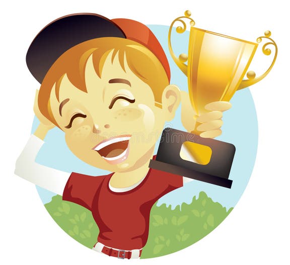 Boy Holding Trophy Cartoon Stock Illustrations – 598 Boy Holding Trophy ...