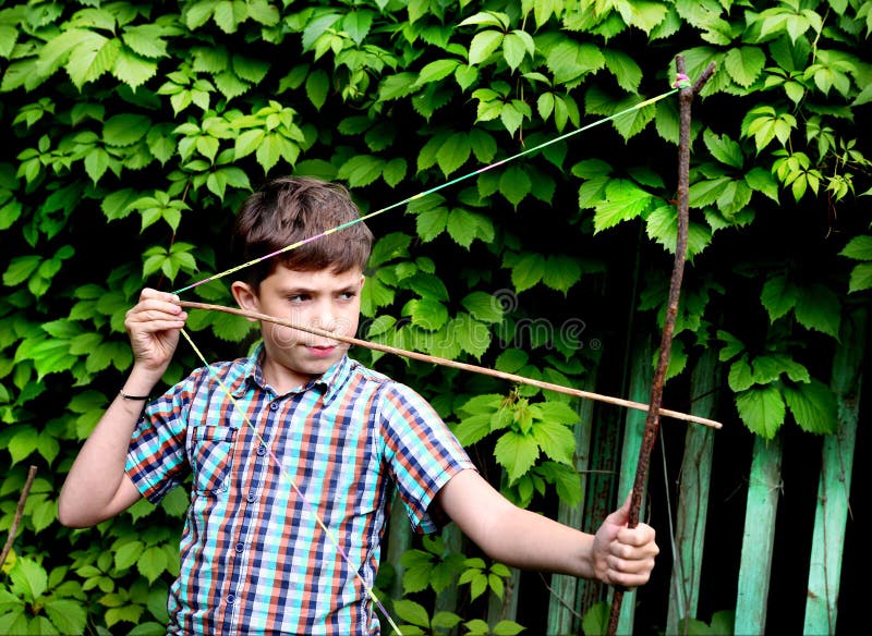 Boy with Turnpike Aiming To the Target Stock Photo - Image of hooligan ...