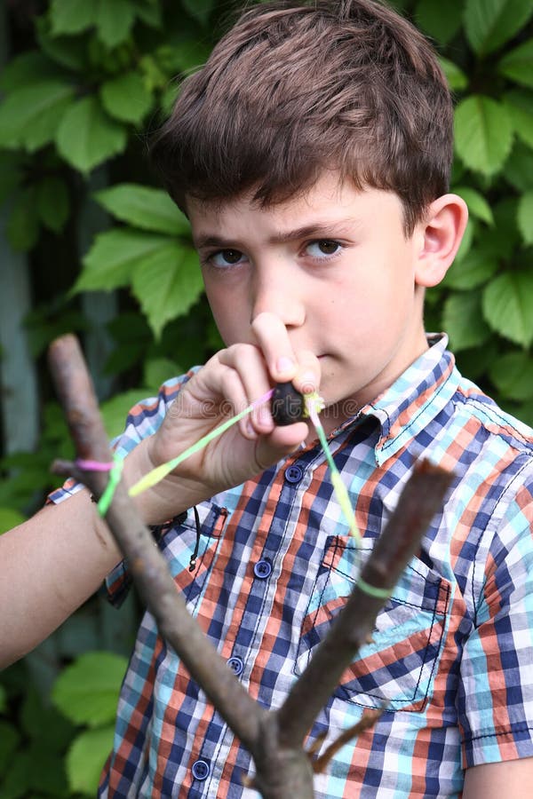 Boy with Turnpike Aiming To the Target Stock Image - Image of lake ...