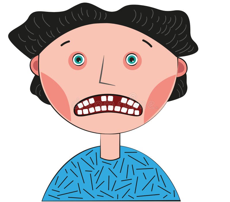 A Boy with Two Missing Teeth Stock Vector - Illustration of person ...