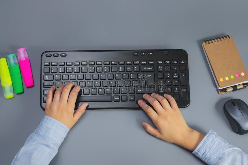 342 Boy Hands Typing Keyboard Stock Photos - Free & Royalty-Free Stock ...