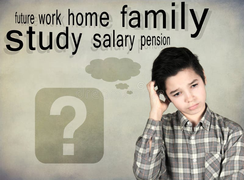 Boy with uncertain future stock photo. Image of incapable - 40235078