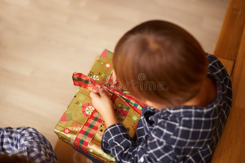 Spoiled Kid Refusing a Christmas Present Stock Photo - Image of ...