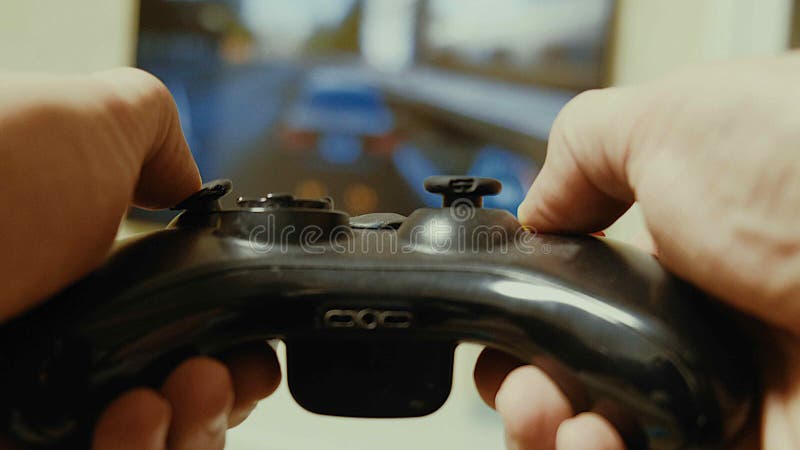 Boy Using a Controller To Play a Video-game Stock Image - Image of ...