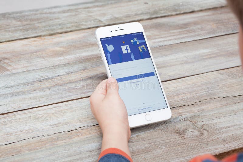 Boy Using Facebook on IPhone 7 Plus Editorial Stock Photo - Image of ...