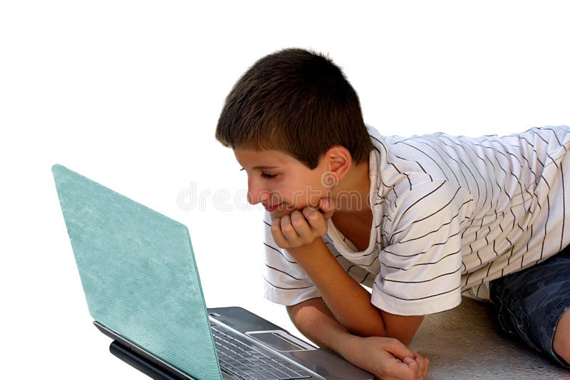 Side Pose of Boy Watching Tv Stock Image - Image of show, watch: 7417905