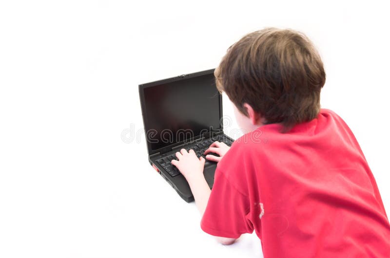 Boy using laptop stock photo. Image of technology, play - 682448