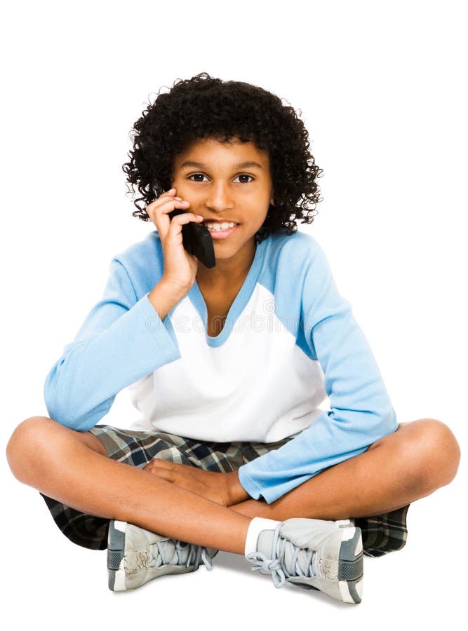 Boy Using Mobile Phone stock photo. Image of cell, phoning - 9452680