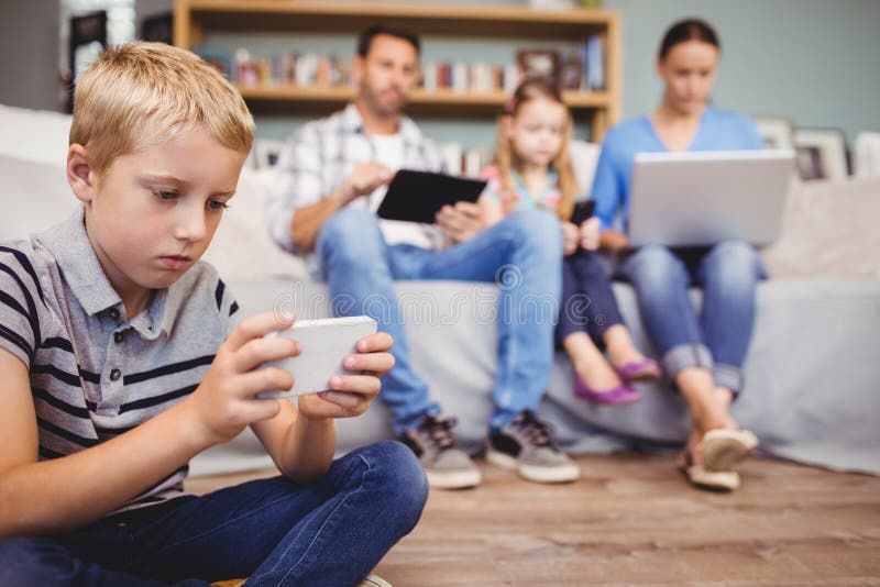 Phone Family stock photo. Image of three, boys, messaging - 6238554