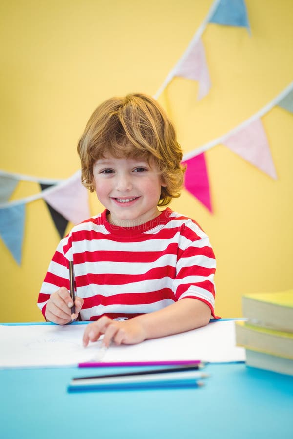 Boy Using Pencil To Write Paper Stock Photos - Free & Royalty-Free ...