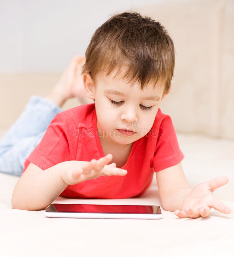 Boy using tablet stock photo. Image of copy, closeup - 37524740