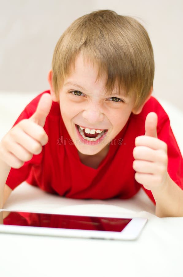 Boy using tablet stock photo. Image of digital, little - 33123780