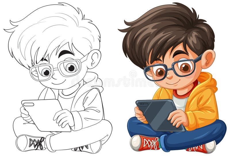 Boy Drawing Tablet Stock Illustrations – 718 Boy Drawing Tablet Stock ...