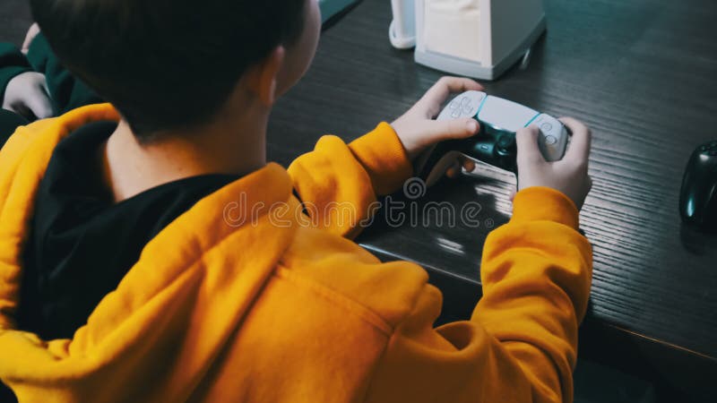 Boy Using Video Game Controller, Gamer Use Joystick for Console Game ...