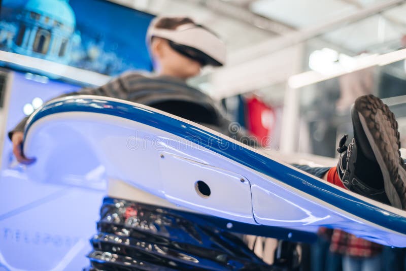 Boy in Virtual Reality Glasses Playing the Game Stock Image - Image of ...