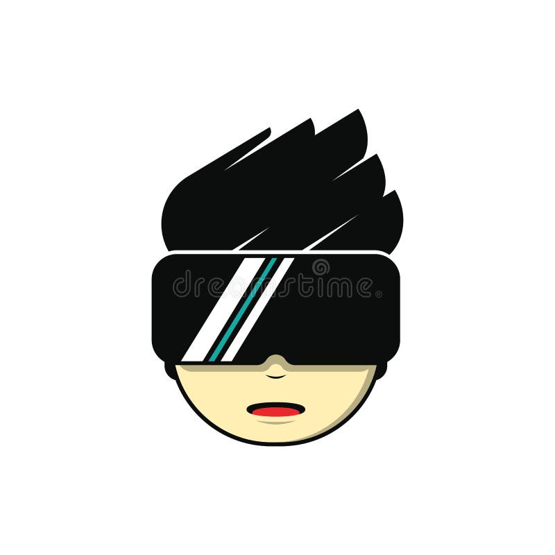 Boy with VR. Vector Illustration Stock Vector - Illustration of ...