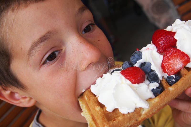 Boy they waffle stock photo. Image of blueberries, diet - 27458752