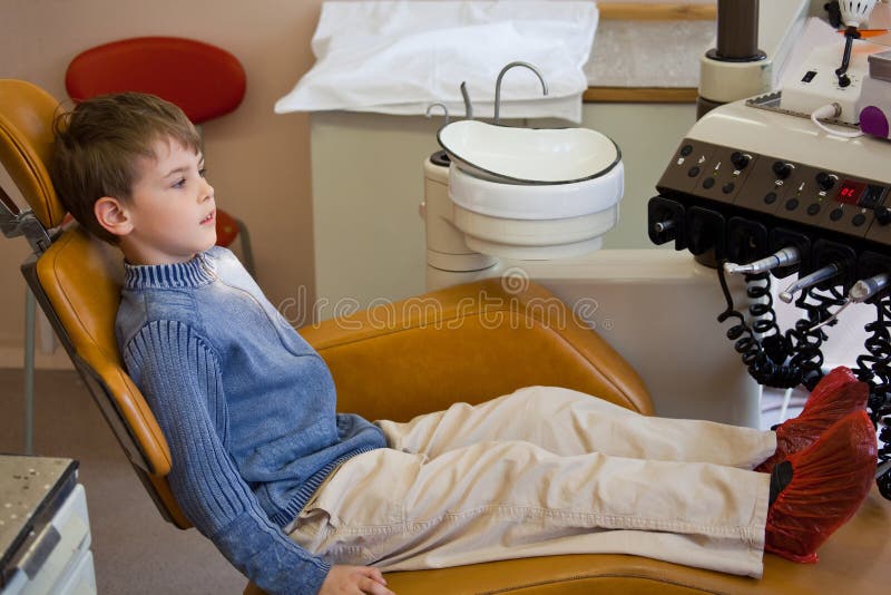 Boy Wait Medical Worker in Stomatological Office Stock Photo - Image of ...