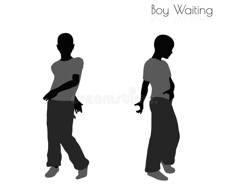 Boy in Waiting Pose on White Background Stock Vector - Illustration of ...