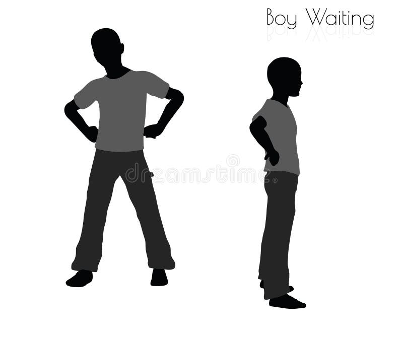 Boy in Waiting Pose on White Background Stock Vector - Illustration of ...
