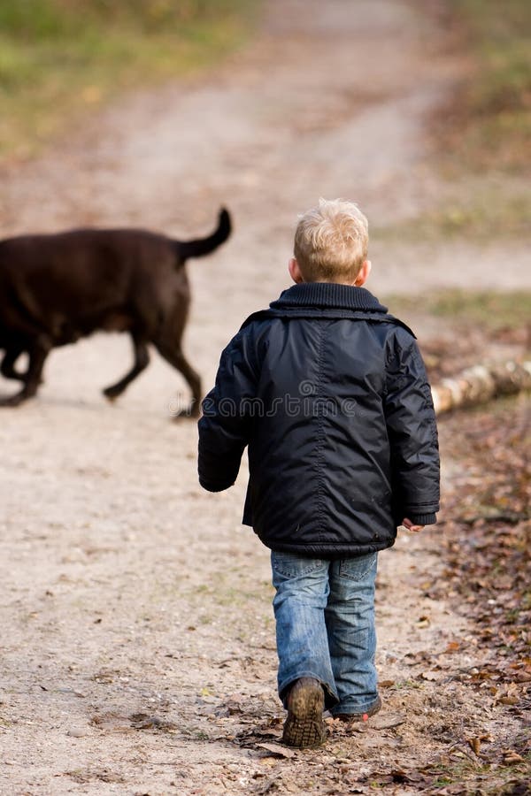Boy walking stock photo. Image of child, autumn, friends - 7108564
