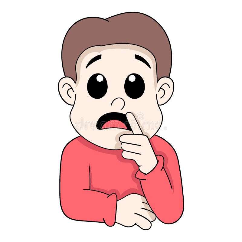 Boy Was Thinking Showing a Confused Face Stock Vector - Illustration of ...