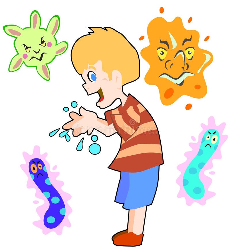 Bacteria On Hands Cartoon