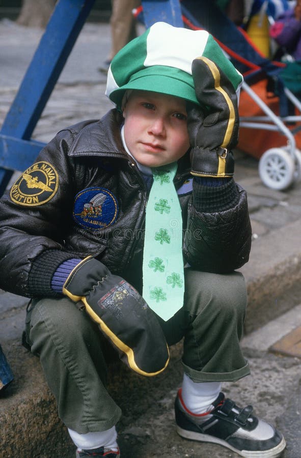 Boy Watching the 1987 St. Patrick S Day Parade Editorial Image - Image ...