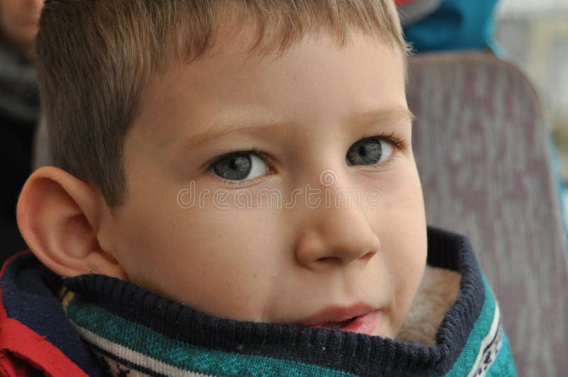 Boy Watching The City Through The Window Subway Stock Image - Image of ...