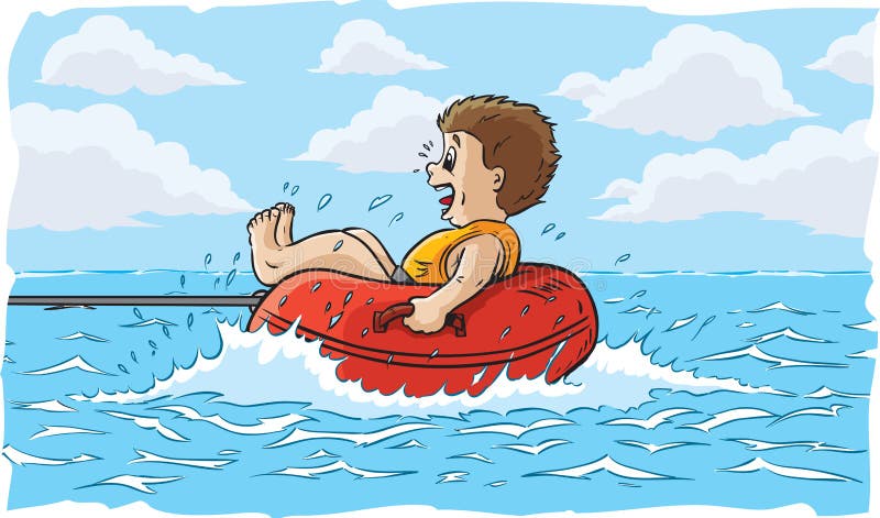 Boy water tubing stock vector. Illustration of tubing - 38473930