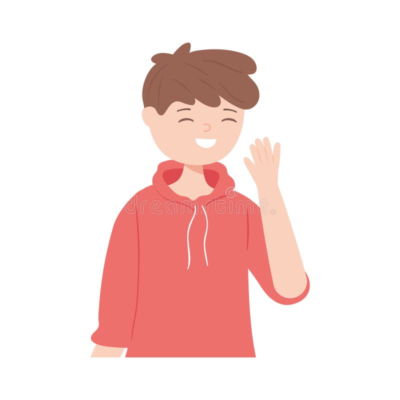Boy waving hand stock vector. Illustration of character - 232887699