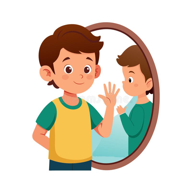 Self Reflection Boy Stock Illustrations – 221 Self Reflection Boy Stock ...