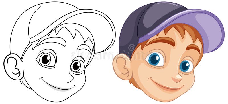 A boy wearing a cap stock vector. Illustration of character - 331590998