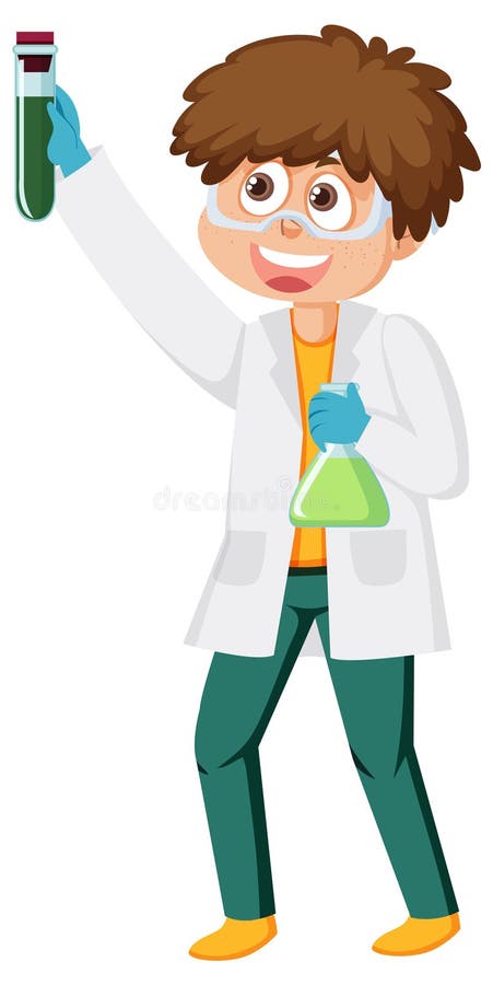 A boy wearing lab coat stock vector. Illustration of isolated - 270149055