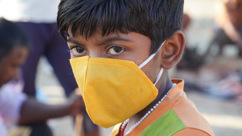 A Boy Wearing the Mask because His Safe Corona Editorial Stock Image ...