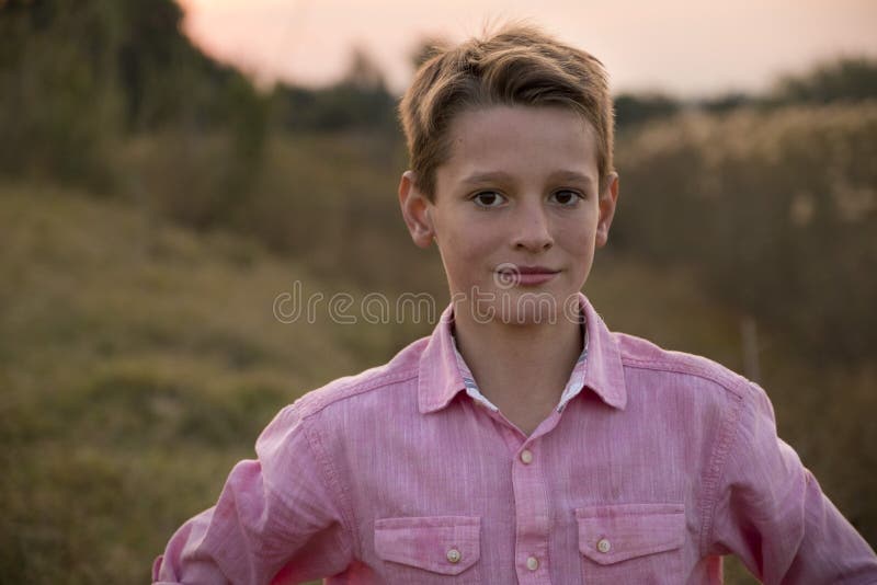 Boy in Nature, Looking at the Camera Stock Photo - Image of active ...